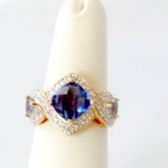 Technibond | Jewelry | Rare Technibond Tanzanite Color Cz Ring Size 7 ...